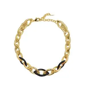 ADRIANA PAPPAS DESIGNS Enamel Links Necklace - Black