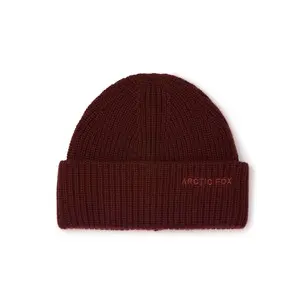 ARCTIC FOX & CO. Embroidered Merino Wool Beanie - Brown