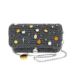 HILO DE MAR Hilo De Mar Hand-Knitted Bag With Charms Grey