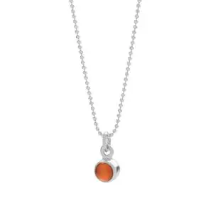 NELLOU JEWELLERY Gem Dot Carnelian Pendant Necklace - Yellow