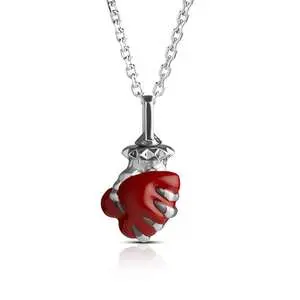 KASUN LONDON Silver And Red Heart Pendant - Silver/red