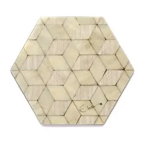 E. INDER DESIGNS Green / Grey Four Coasters Set. Heat Resistant Melamine. Scandinavian Style In Neutral Colours From The Waldorf Range - Green/grey