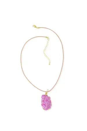 Saachi Wire Druzy Pendant Necklace - Black