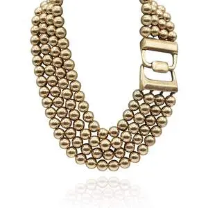 MICHAEL NASH JEWELRY Irena Four Strand Beaded Necklace - Gold