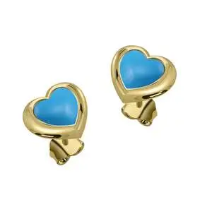 LUNAYA JEWELRY Heart Shaped Turquoise Stud Earrings - Blue