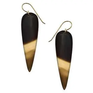 HEATHER HAWKINS Water Buffalo Horn Teardrop Earrings - Yellow
