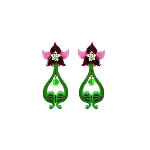 GISSA BICALHO Iris Acrylic Dangle Earrings - Green