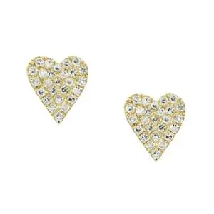 KAMARIA Heart Diamond Stud Earrings - Gold