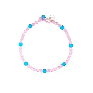 TILLIE BEADS Beaded Acrylic Necklace - Pink