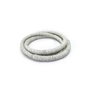 WAIWAI Continuous Coil Leather Choker - White
