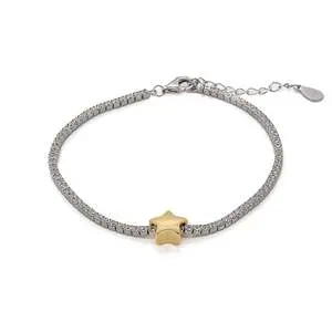 EBRU JEWELRY Star Charm Tennis Bracelet - Gold/silver