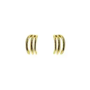 VICSTONENYC FINE JEWELRY 14k Yellow Three-layer Huggie Earrings