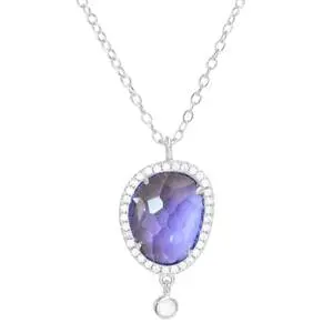 KAMARIA Johari Lab Created Gemstone Necklace - Purple/silver