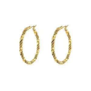 OLIVIA LE Alene Textured Hoop Earrings - Gold