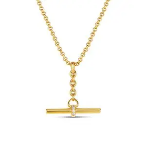 DINNY HALL My World T-bar Pendant With Diamonds - Gold