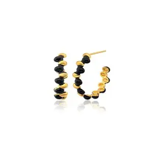 MILOU JEWELRY Grace Hoop Earrings - Black