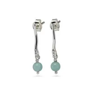 ISLA SILVER Aventurine Sterling Silver Earrings - Blue/silver