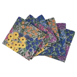 SOPHIE WILLIAMSON DESIGN Set Of Six Napkins In Colorful Wildflower Print In And Multicolor - Blue