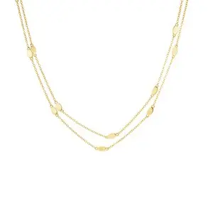 NAZZAR Oval Disc Station Double Layer Necklace