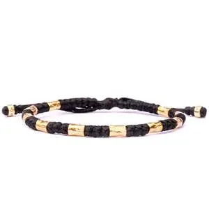 HARBOUR UK BRACELETS Vik Gold Rope Bracelet - Black