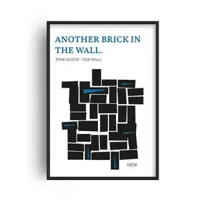 FANCLUB Black / Blue Another Brick In The Wall Giclée Retro Art Print A3 - Black/blue