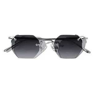 COSSINO Mykono Metal Hexagon Sunglasses - Black