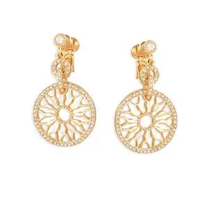 Grossé Crystal Clip-on Drop Earrings - Gold