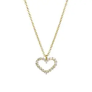 NAZZAR Pave Heart Pendant Necklace - Gold