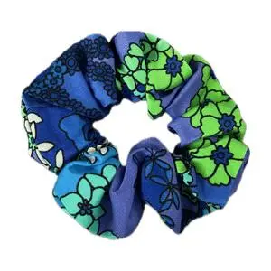 INTROVERTIE VIENNA Viscose Rayon Bloom Scrunchie - Blue