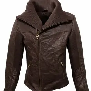 ZASTASTUDIO Zipped Biker Leather Jacket