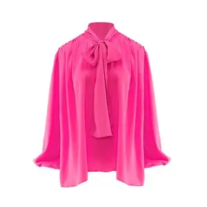 BLUZAT Draped Blouse With Bow Detail