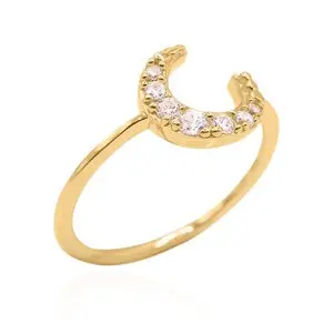 LUNA CHARLES Isabel Crescent Moon Crystal Ring