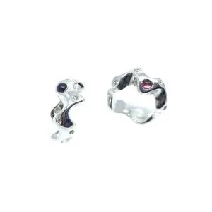 TG-JEWELLERY BY TAMARA GERVASIO Sterling Silver Garnet And Cubic Zirconia Sea Slug Ring - Red/silver/white
