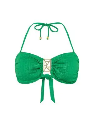 LEYLA MAYA Kate Bandeau Bikini Top - Green