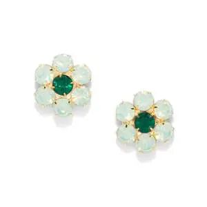 THE PINK REEF Floral Gem Stud Earrings - Green