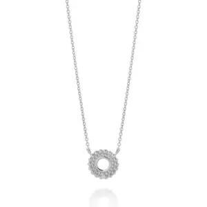 NELLOU JEWELLERY Beaded Halo Pendant Necklace - Silver
