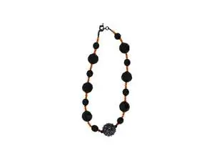 VICKISARGE Beaded Necklace - Black/orange