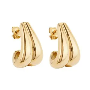 BALLINGER Retro Waterfall Hoop Earrings - Gold