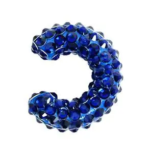PINAR OZEVLAT Crystallised Mini Ear Cuff Sapphire - Blue