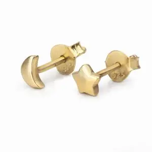 THE JEWELLERY STORE LONDON Star And Moon Vermeil Stud Earrings - Gold