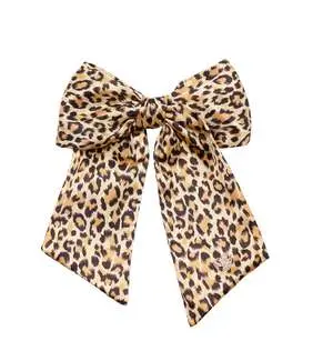 MISS CICCONI Lola Leopard Bow Hair Clip - Black/yellow
