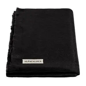 ALPACA LOCA Slim Scarf/shawl Alpaca Wool - Black