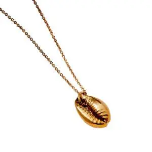 POSH TOTTY DESIGNS Yellow Plated Cowrie Shell Pendant Necklace - Gold