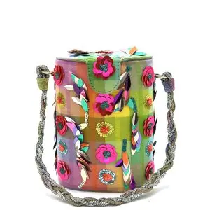 SIMITRI Plaid Sequined Bucket Bag