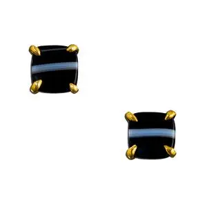HEATHER HAWKINS Agate Stud Earrings - Black