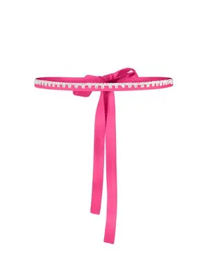 TIA DORRAINE Crystal-embellished Self-tie Belt - Pink