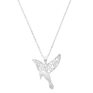 KYLIE HARPER Sterling Filigree Hummingbird Pendant Necklace - Silver