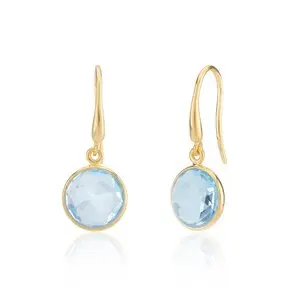 AUREE JEWELLERY Antibes Blue Topaz & Gold Vermeil Earrings - Blue/gold