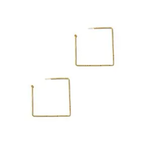 JAREDJAMIN Squaretastic Hoop Post Earrings - Gold