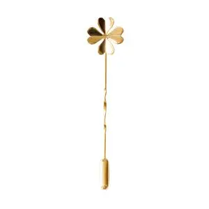LEE RENEE Lucky Clover Twist Tie Pin - Gold